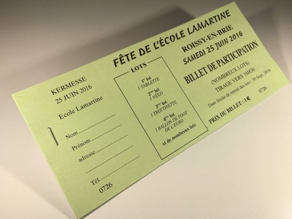 Carnet de Tickets Kermesse – Noir Numérique, Prédécoupés – Imprimerie ICB