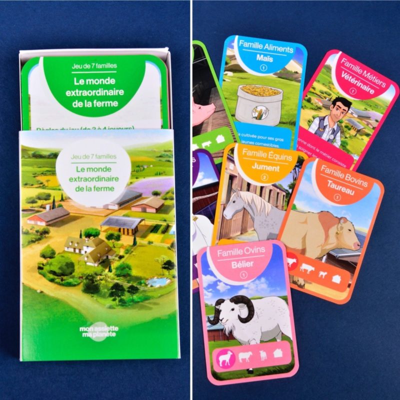 Jeu de cartes 7 familles animaux de la ferme avec boite foureau à ...