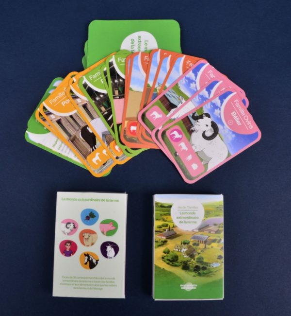 Jeu de cartes 7 familles animaux de la ferme avec boite foureau à ...