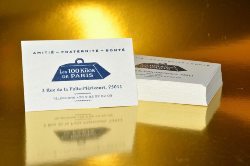 Cartes de visite Bistrot – Impression Pantone Bleu 281 Thermorelief ...