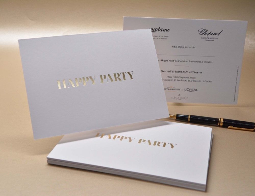 Carton d’invitation 70ans – Bristol 320gr/m2 – Imprimerie ICB