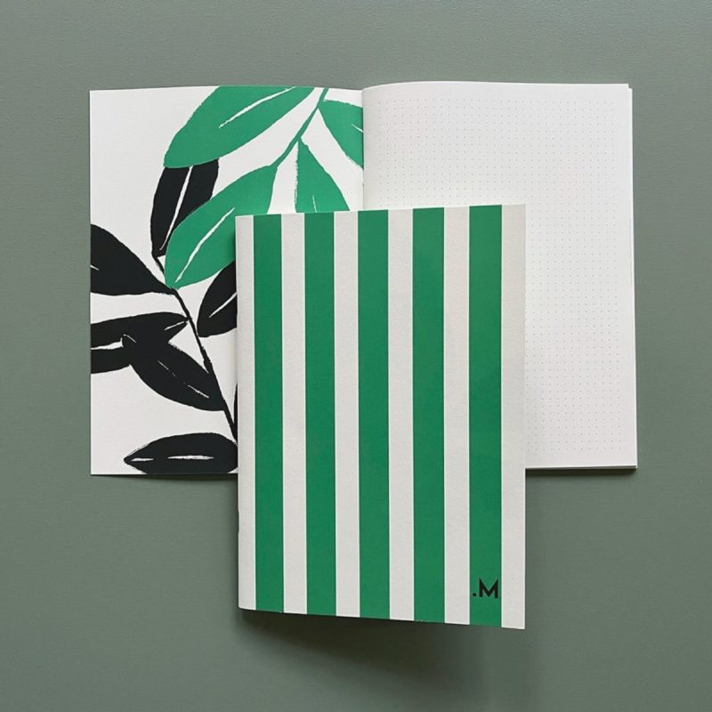 Carnet de notes thème feuillage avec intérieur points – Reliure avec 2 ...